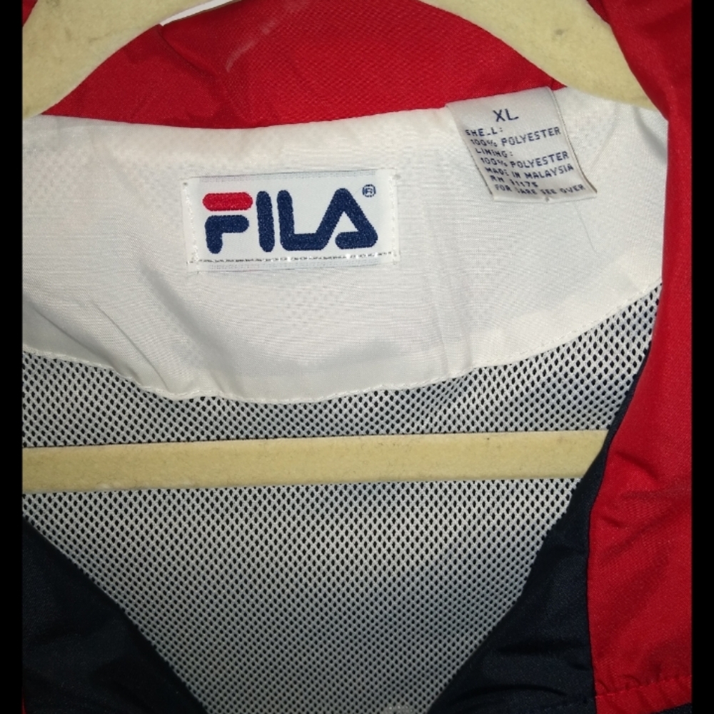Rare Vtg 90's Fila Tech Windbreaker Jacket Size Xl - Gem